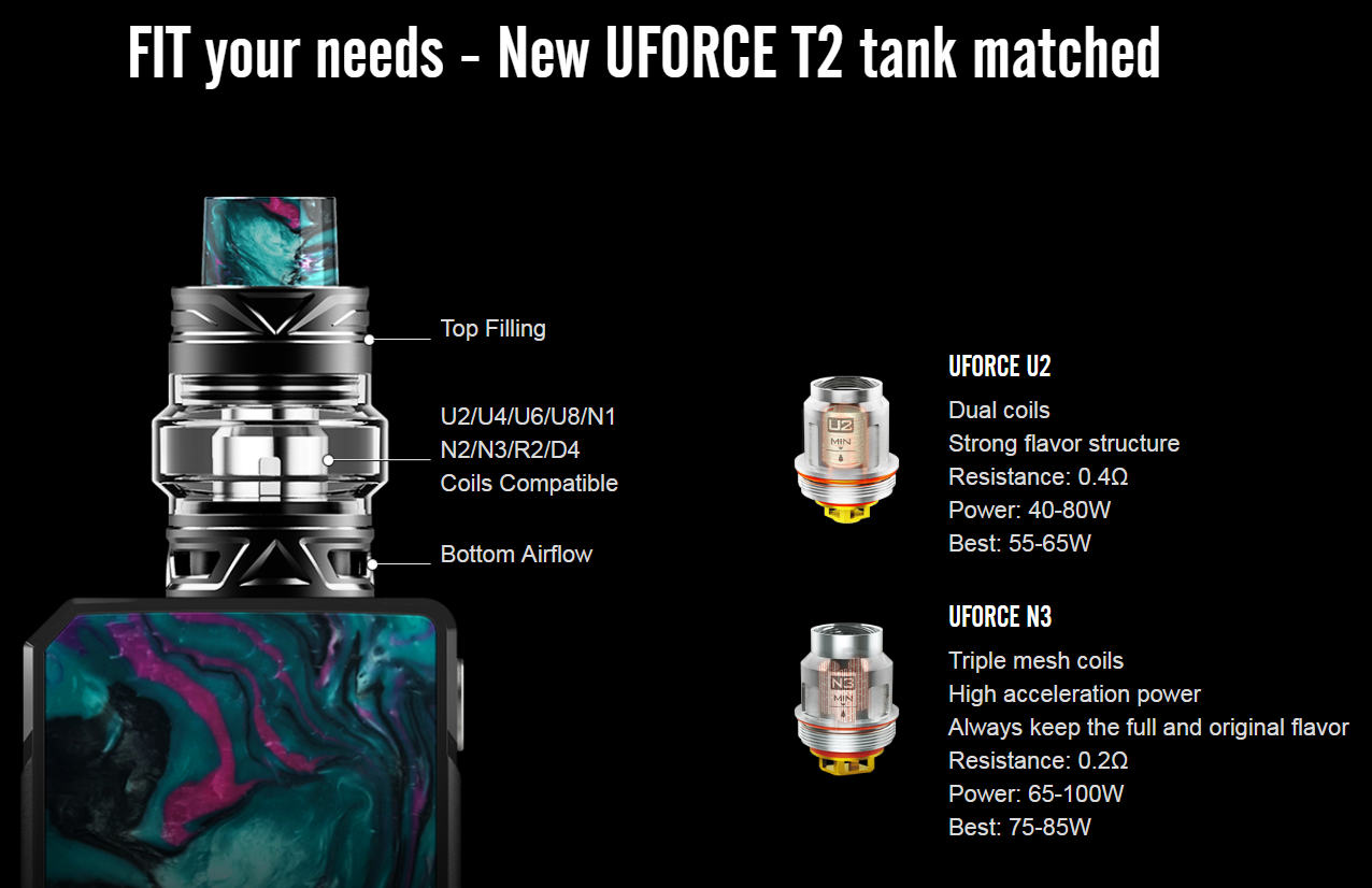 Preview:Voopoo Drag 2 Kit With Uforce T2 Tank